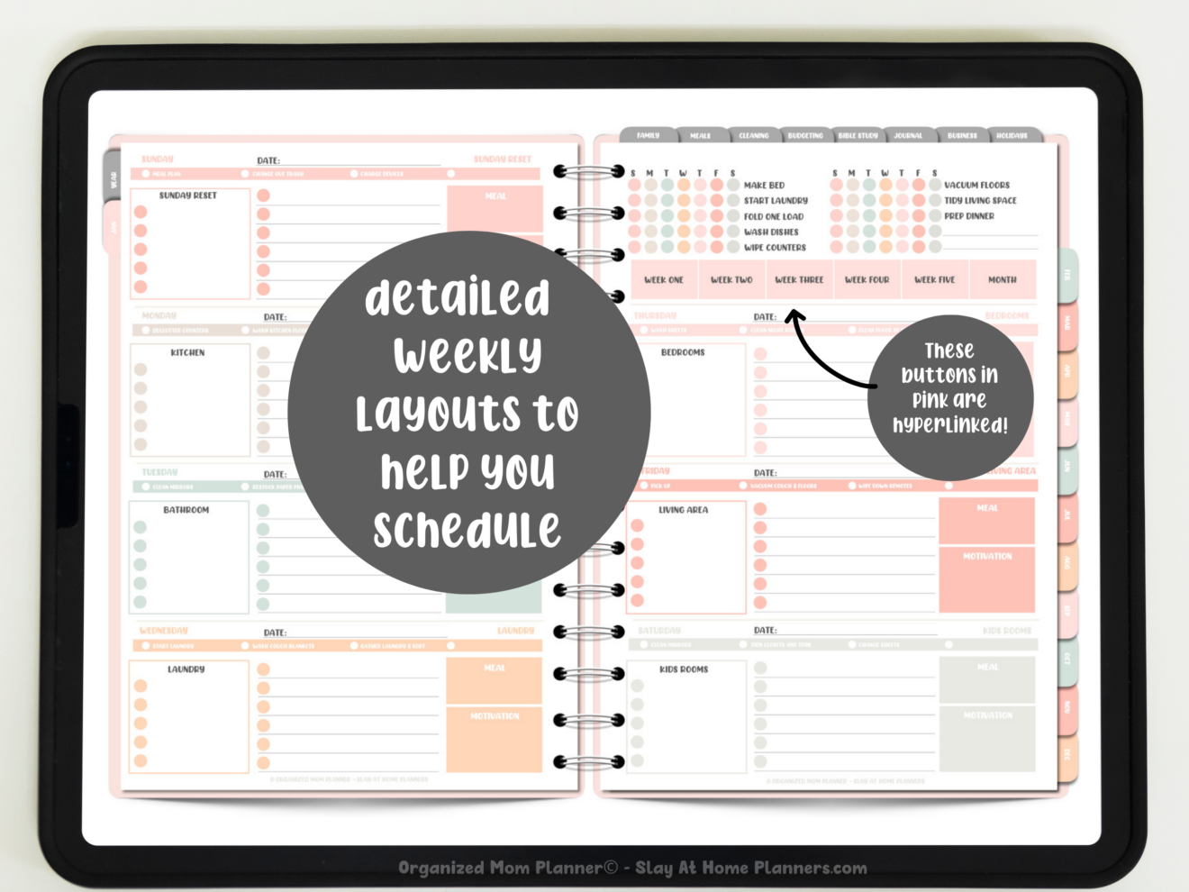 Organized Mom Planner - Digital Planning Bundle (Undated)
