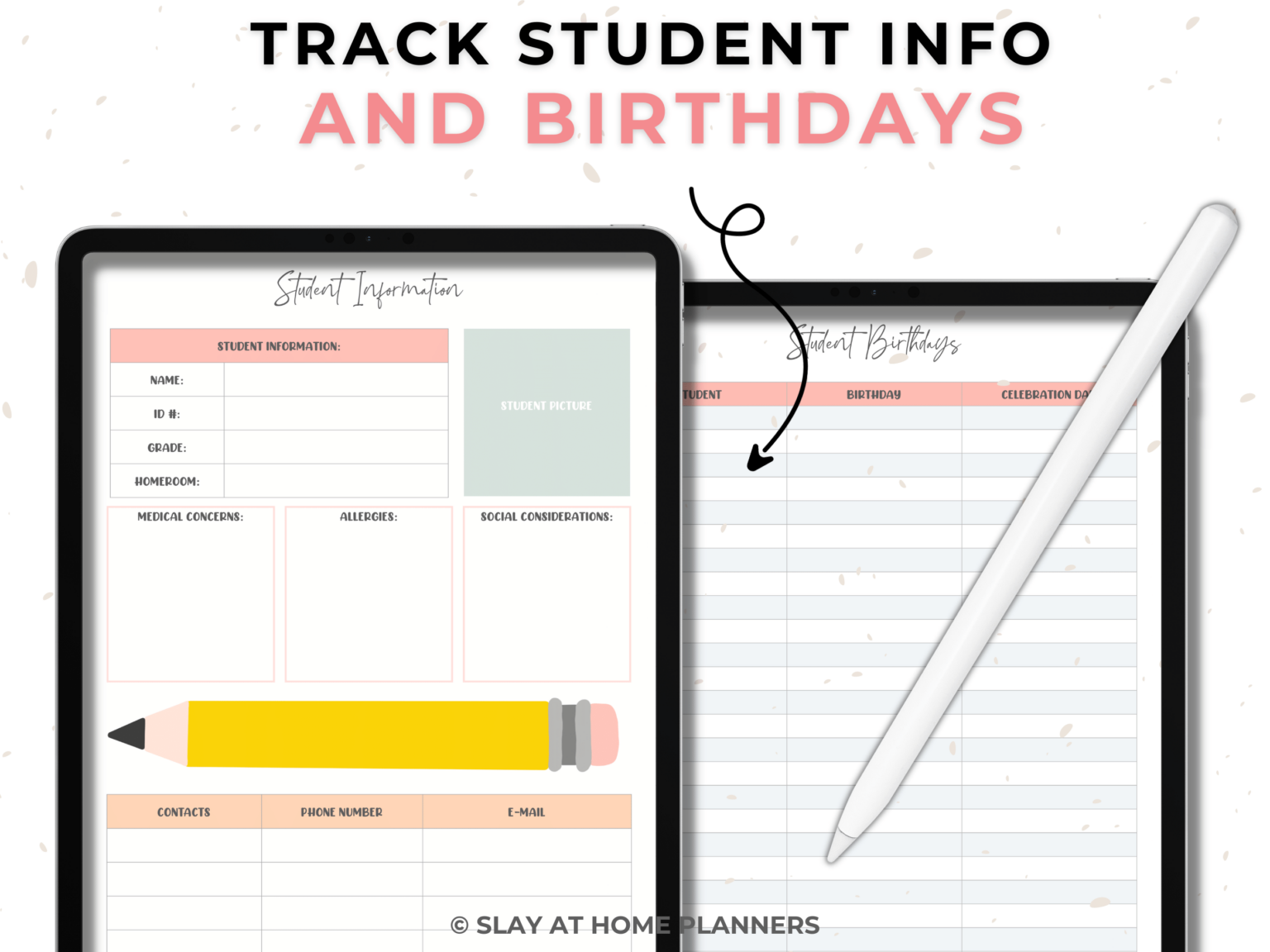 Teacher Inserts - Digital Planner Inserts - Slay At Home Planners