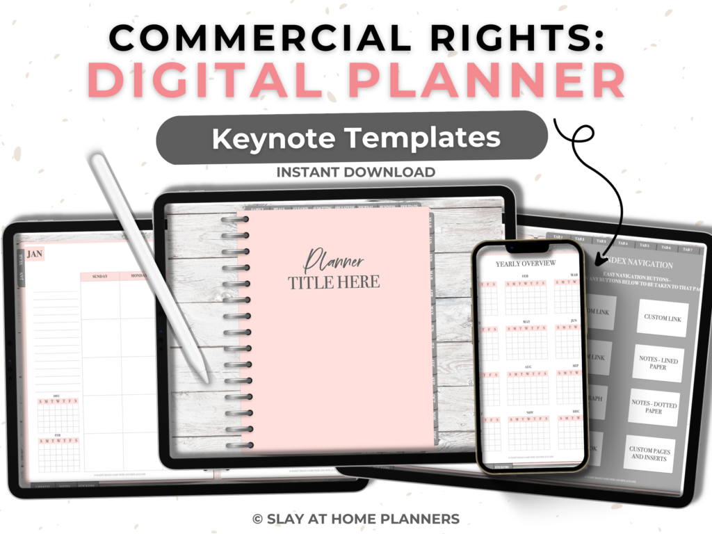 Digital Planner Template + Limited Commercial Rights Usage