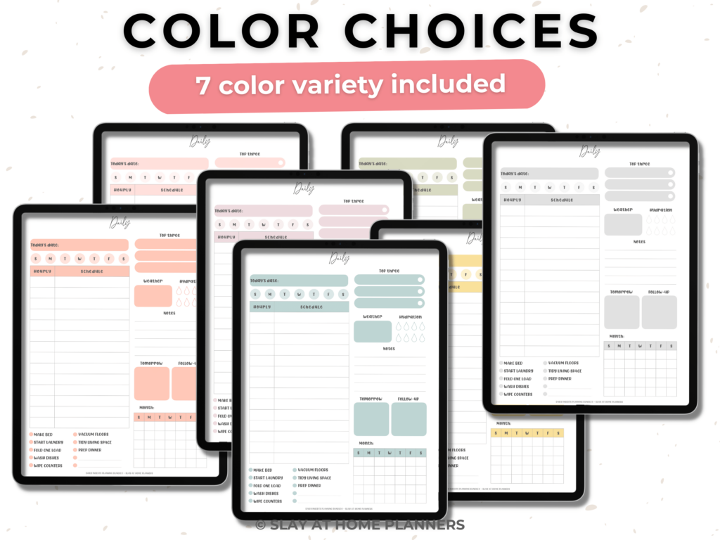 Daily Digital Planner Inserts - Slay At Home Planners