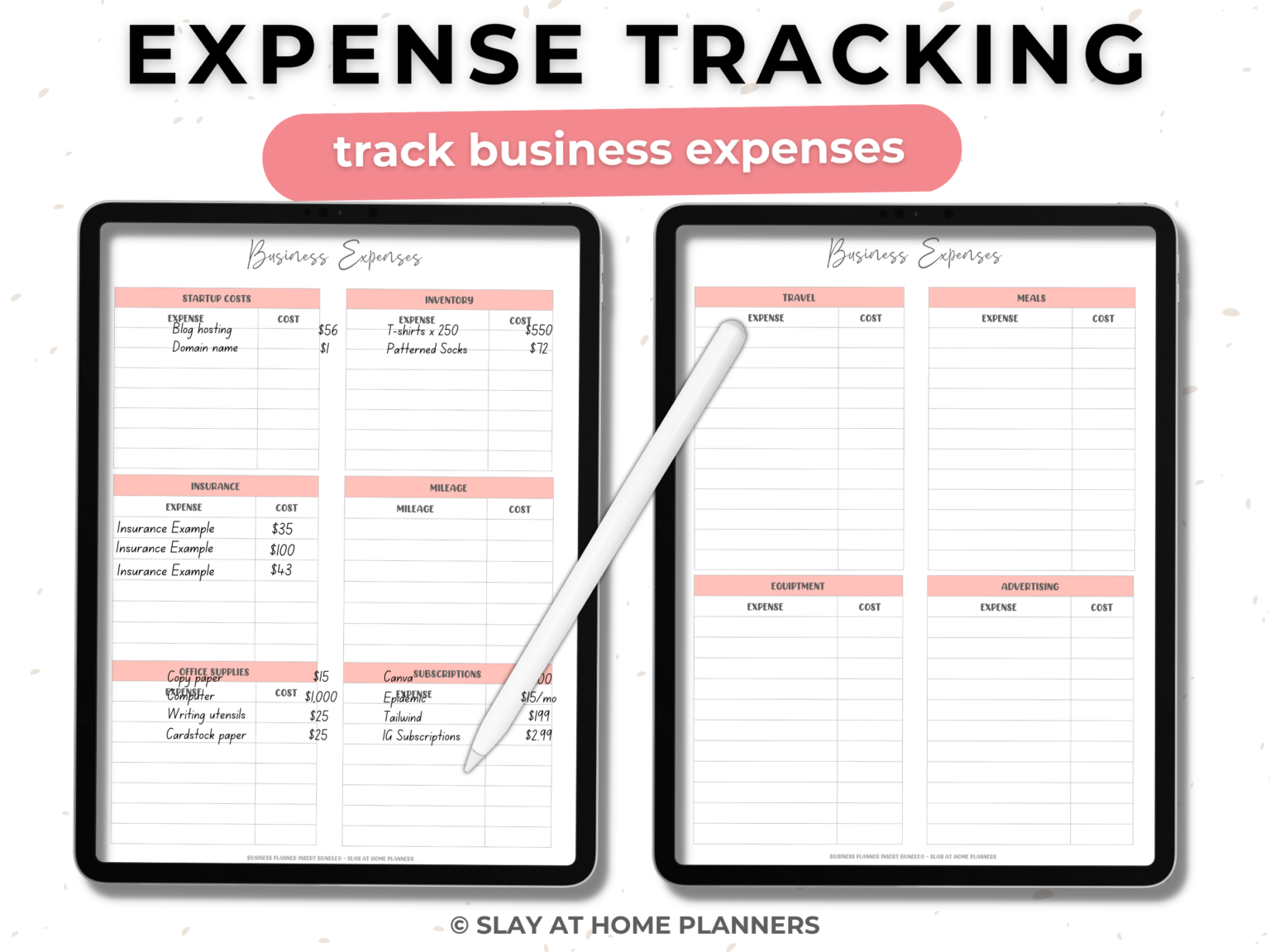 Business Digital Planning Inserts - Slay At Home Planners