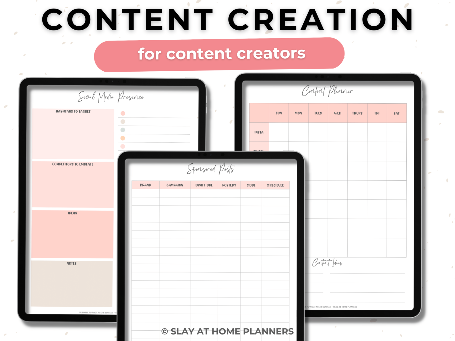 Business Digital Planning Inserts - Slay At Home Planners