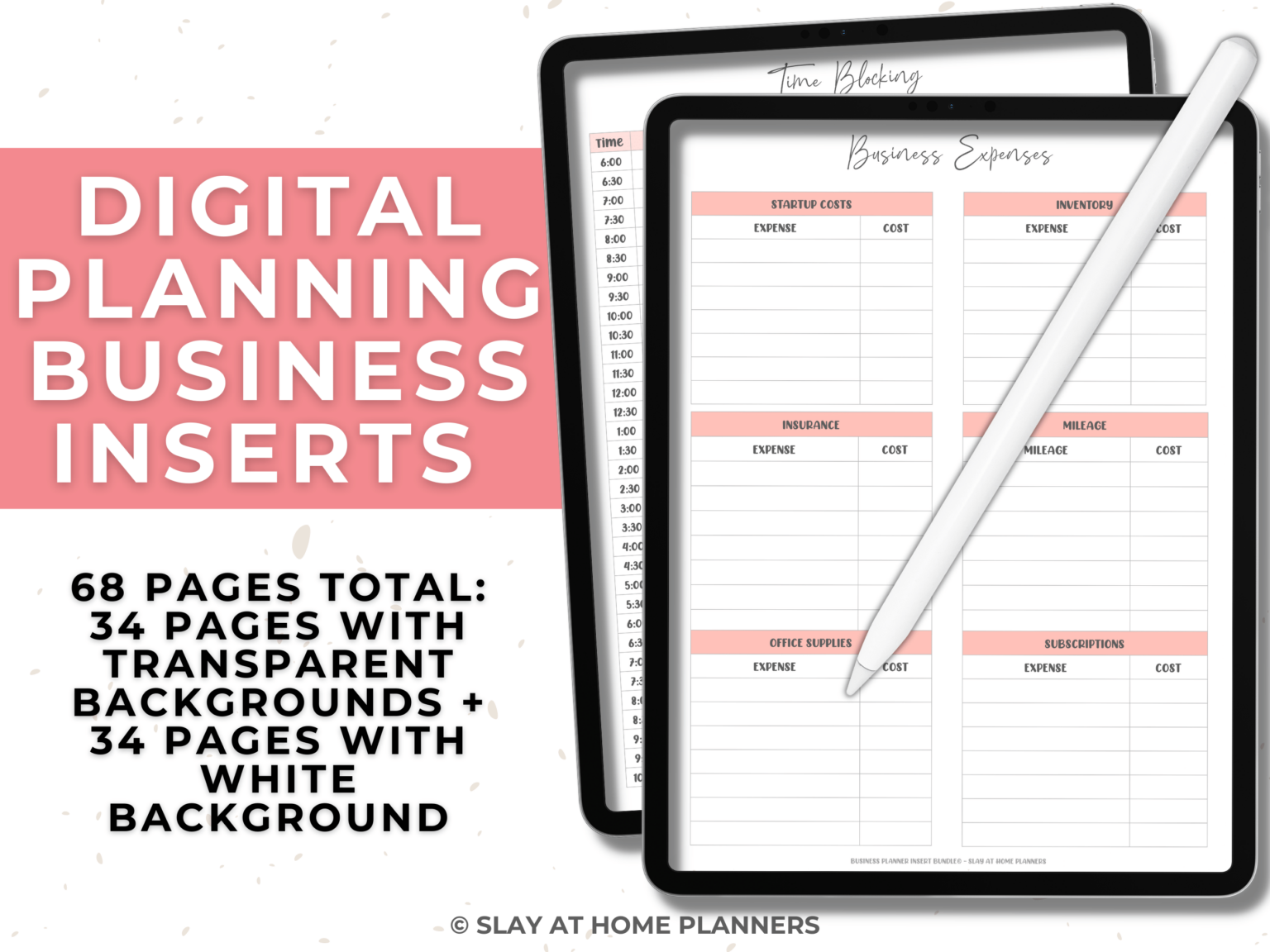 Business Digital Planning Inserts - Slay At Home Planners