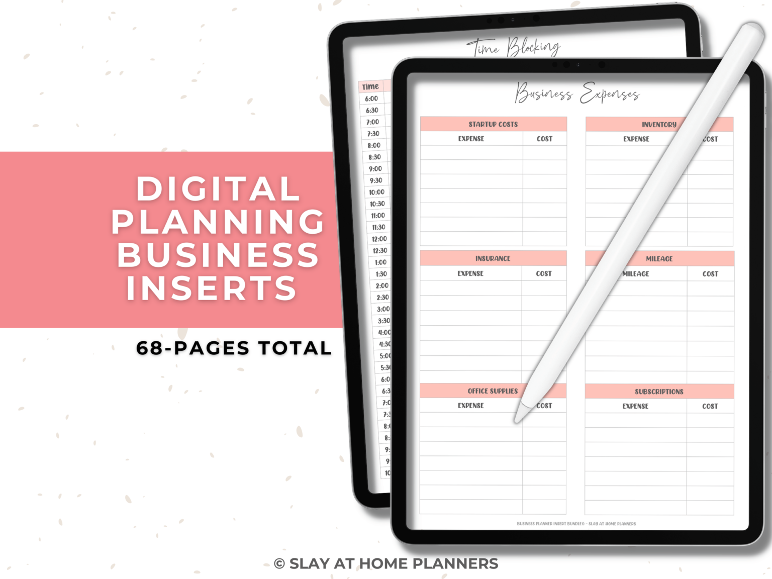 Business Digital Planning Inserts - Slay At Home Planners