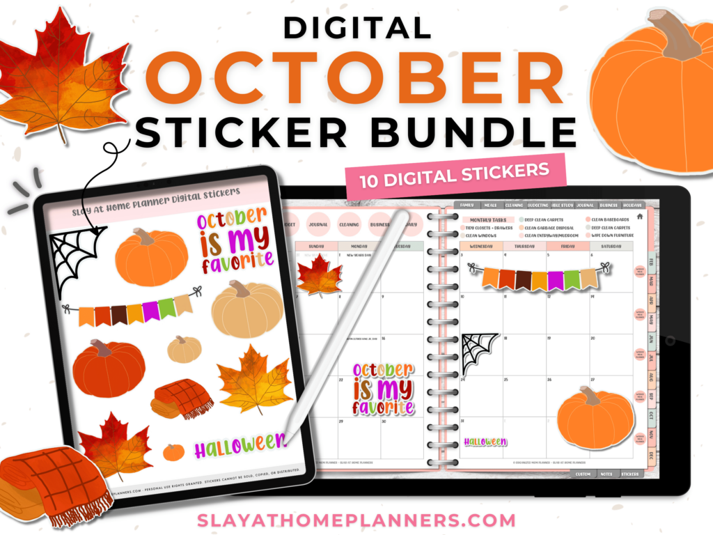 October 2024 Digital Sticker Bundle - Slay At Home Planners