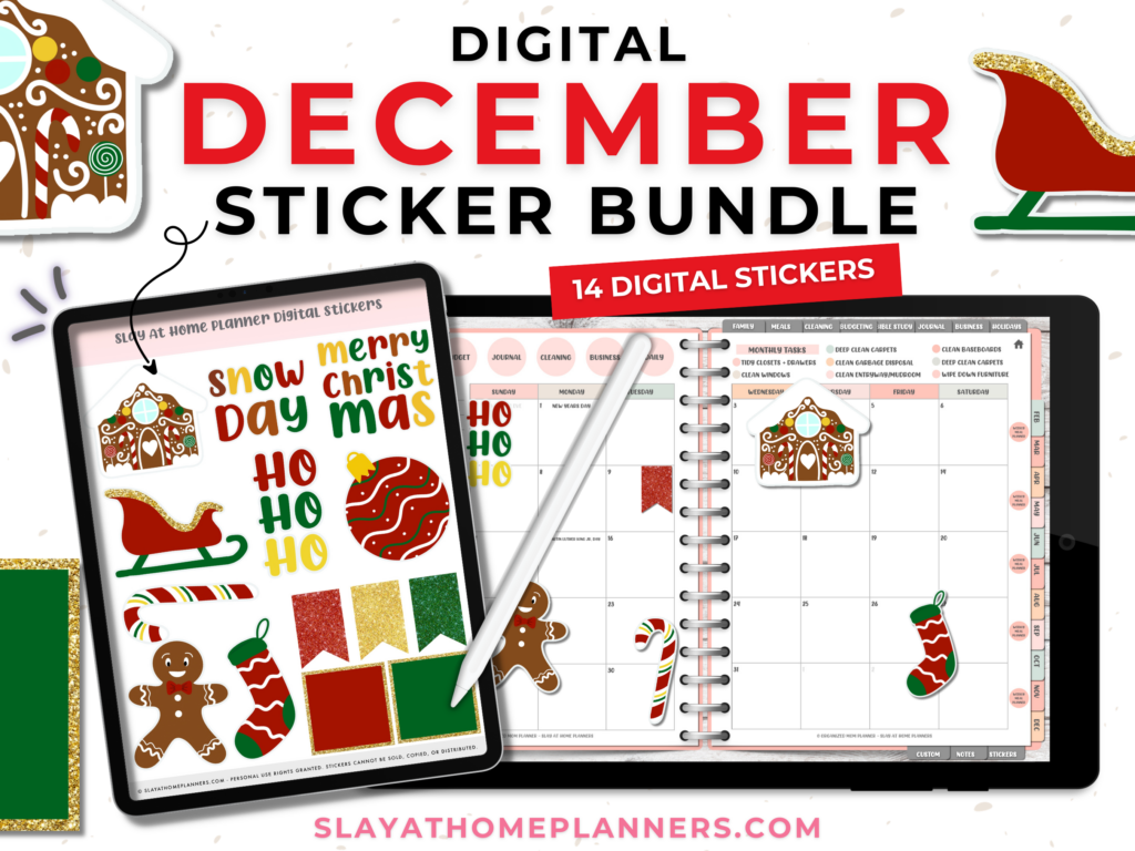 December 2023 Digital Sticker Bundle - Slay At Home Planners