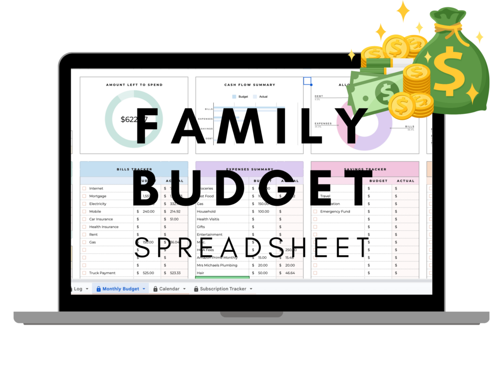 Family Budget Calculator - Google Sheets Template - Slay At Home Planners