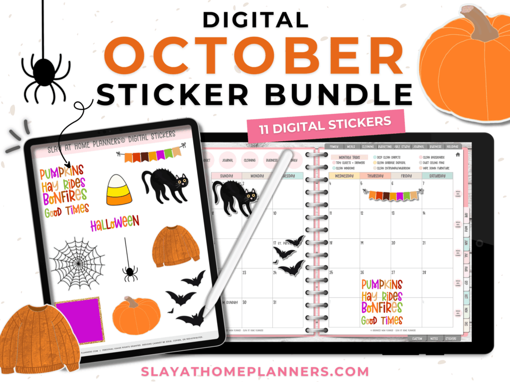 October 2025 Digital Sticker Bundle - Slay At Home Planners